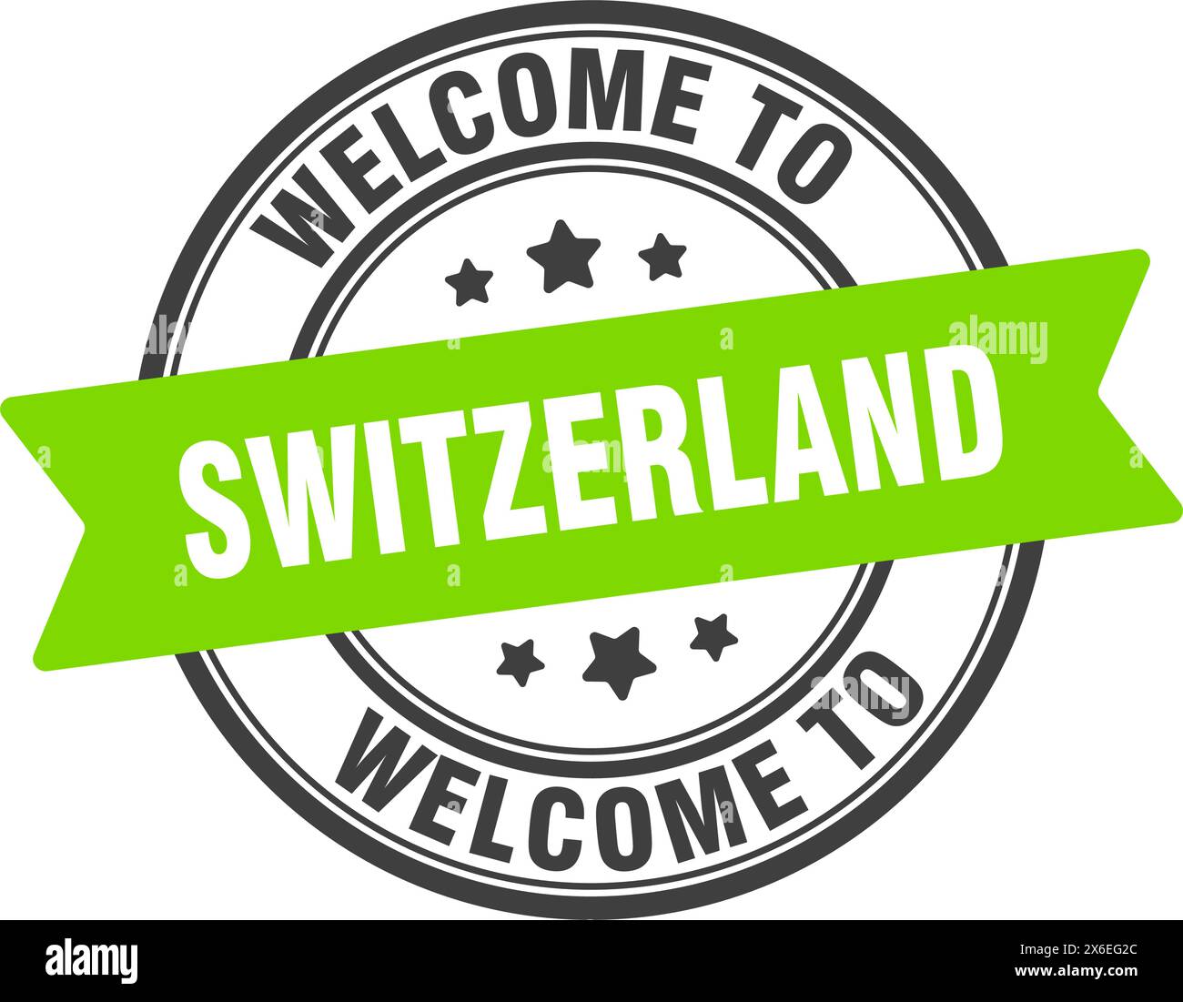 Welcome to Switzerland stamp. Switzerland round sign isolated on white ...