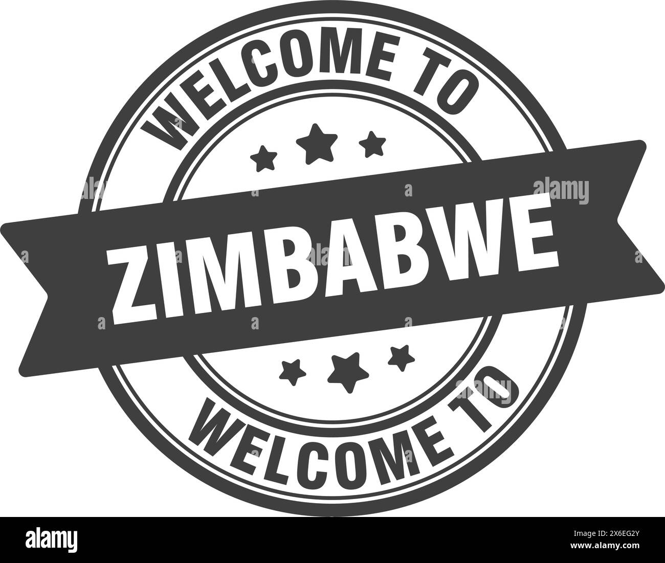 Welcome to Zimbabwe stamp. Zimbabwe round sign isolated on white ...