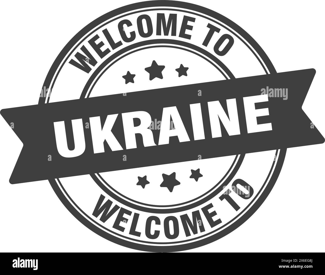 Welcome to Ukraine stamp. Ukraine round sign isolated on white ...