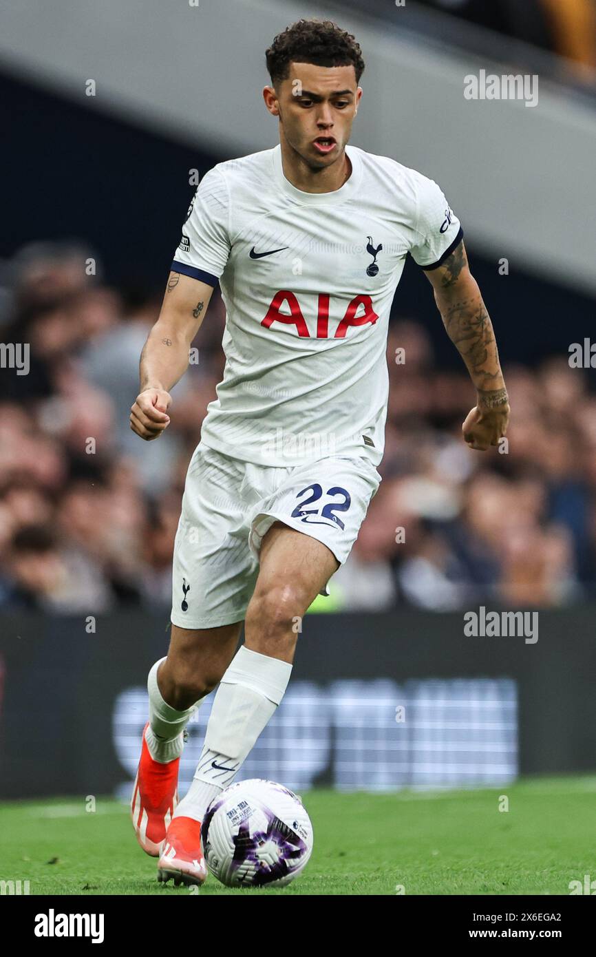 Brennan Johnson of Tottenham Hotspur in action during the Premier ...