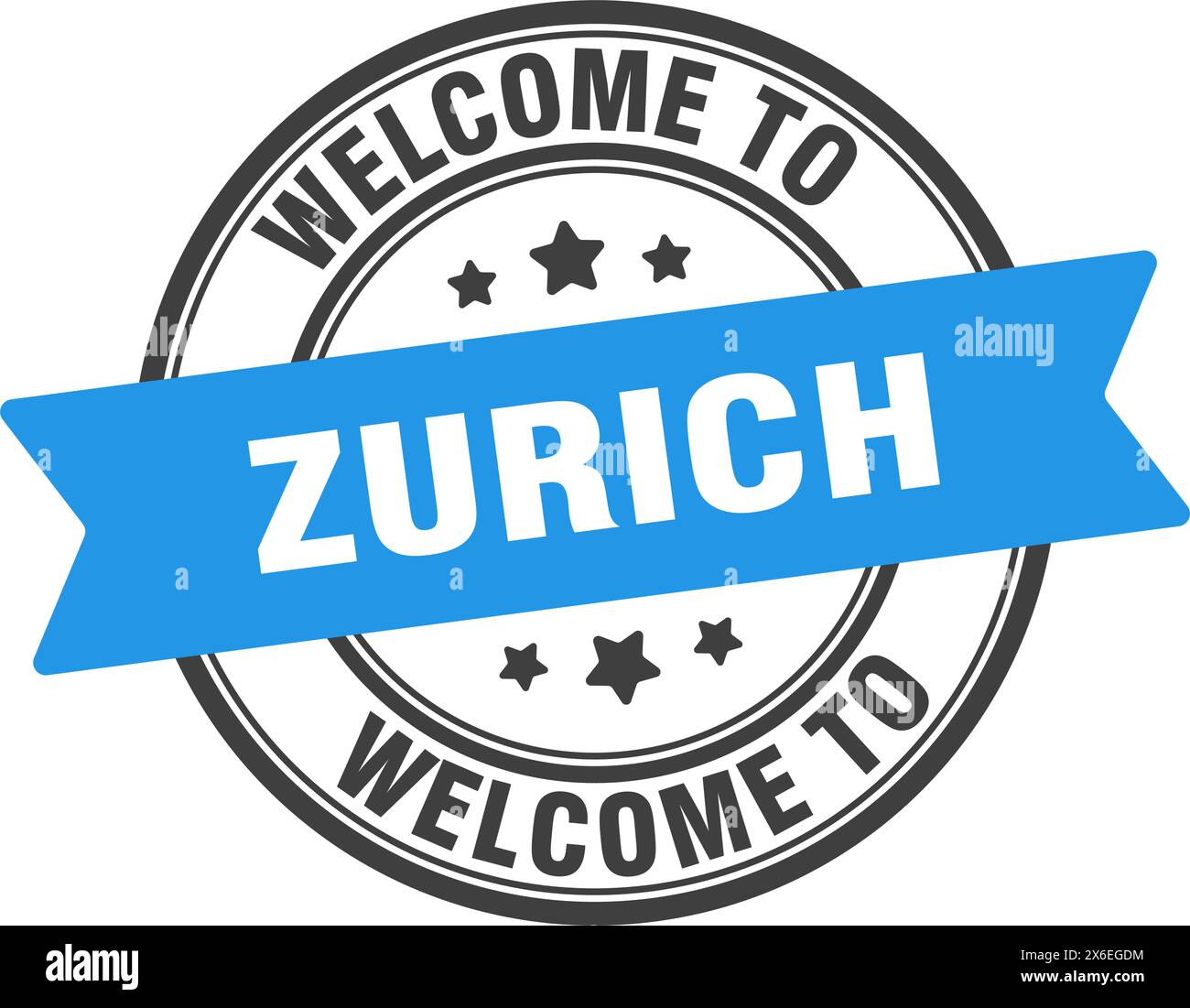 Welcome to Zurich stamp. Zurich round sign isolated on white background ...