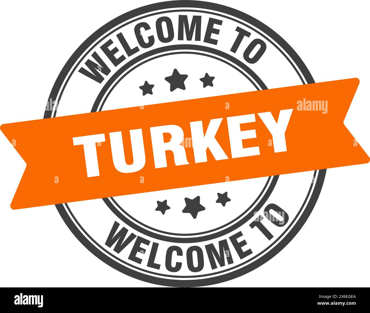 Welcome to Turkey stamp. Turkey round sign isolated on white background ...