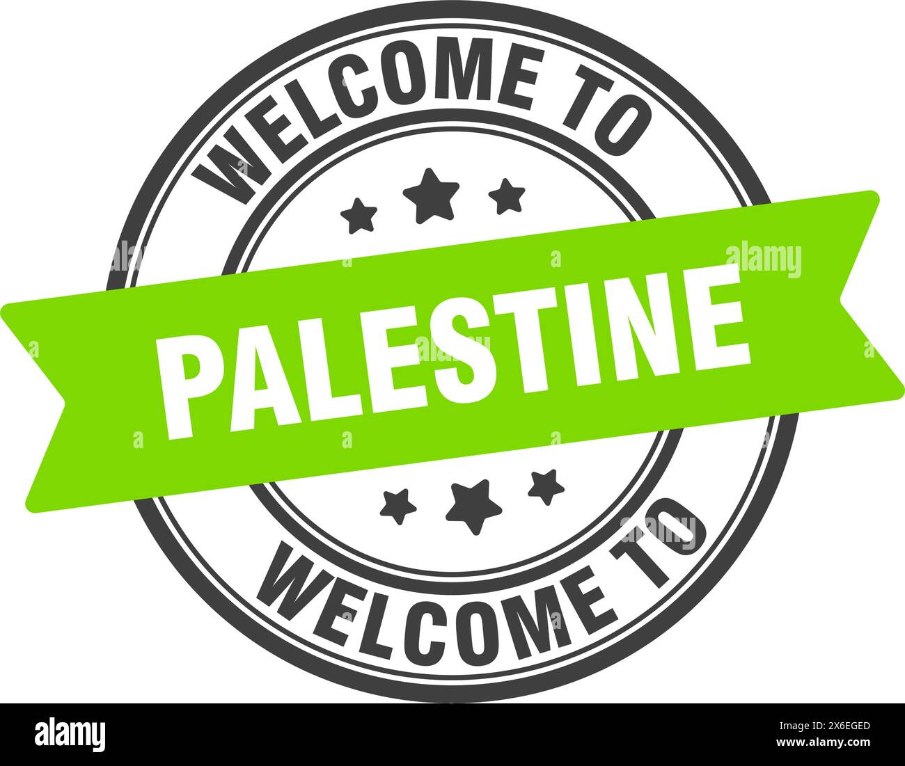 Welcome to Palestine stamp. Palestine round sign isolated on white ...