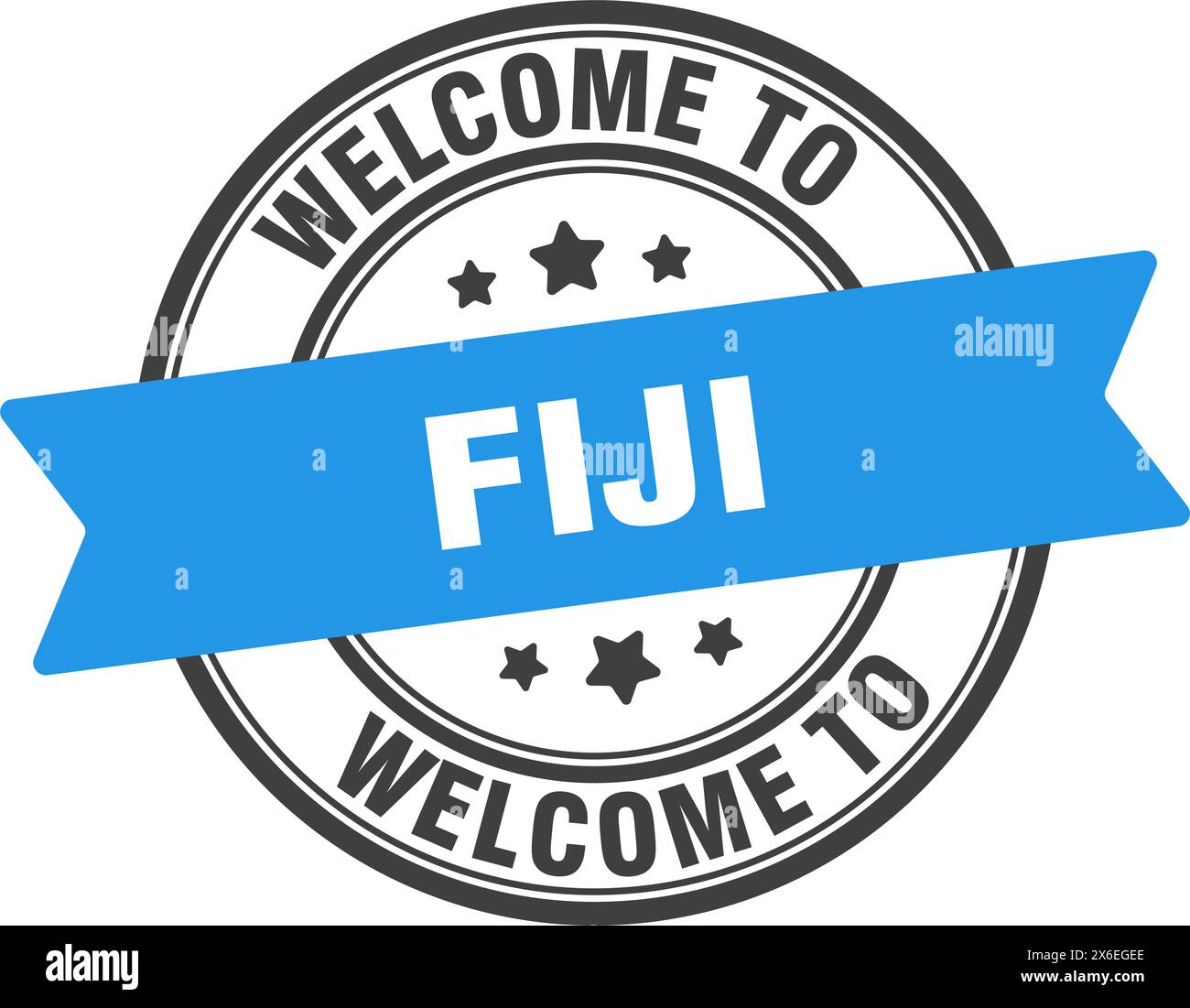 Welcome to Fiji stamp. Fiji round sign isolated on white background ...