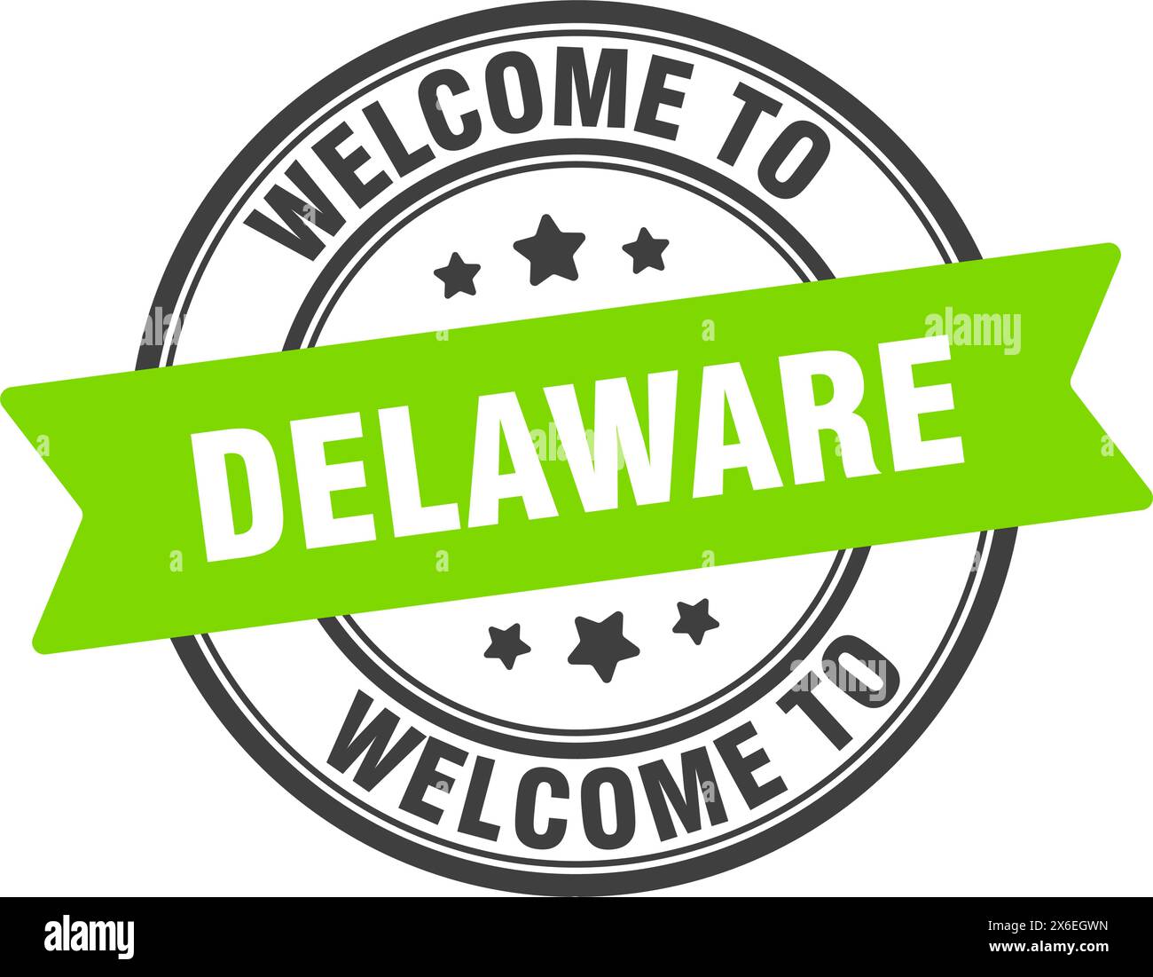 Welcome to Delaware stamp. Delaware round sign isolated on white ...