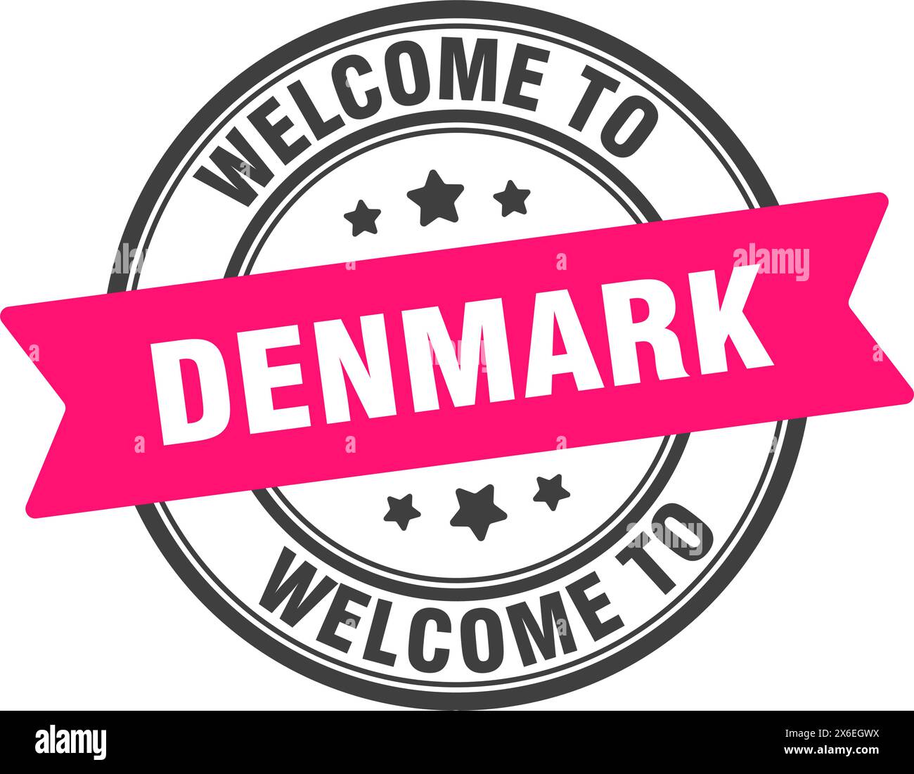 Welcome to Denmark stamp. Denmark round sign isolated on white ...