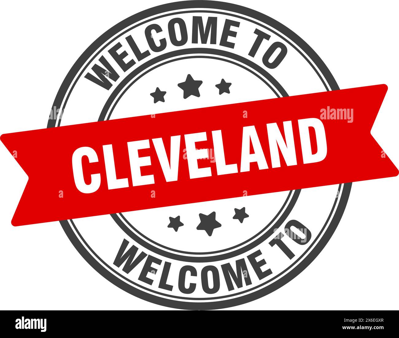 Welcome to Cleveland stamp. Cleveland round sign isolated on white ...