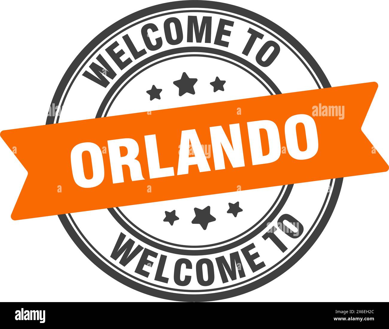 Welcome to Orlando stamp. Orlando round sign isolated on white ...