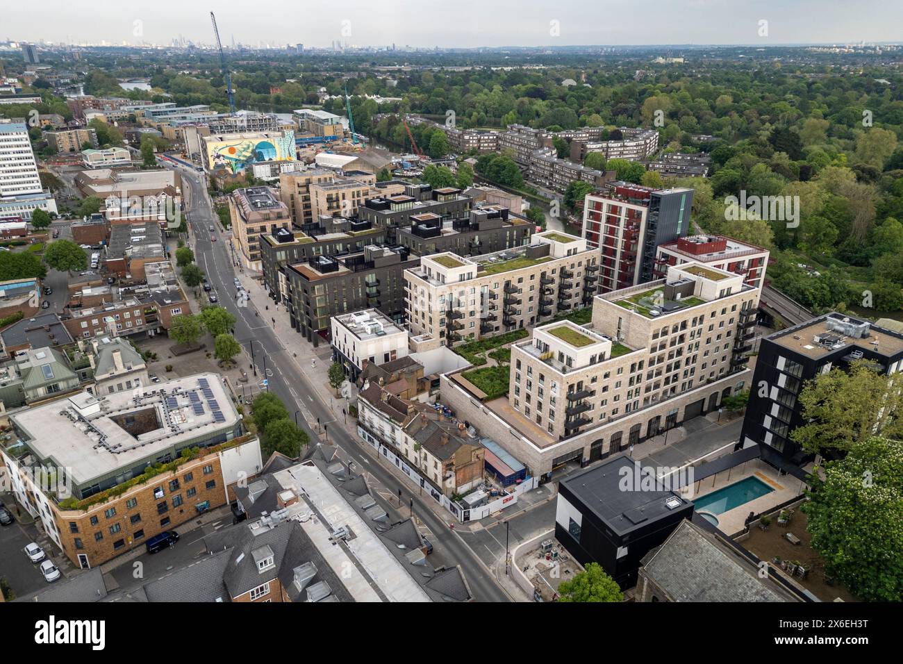 Aerial view housing project hi-res stock photography and images - Alamy