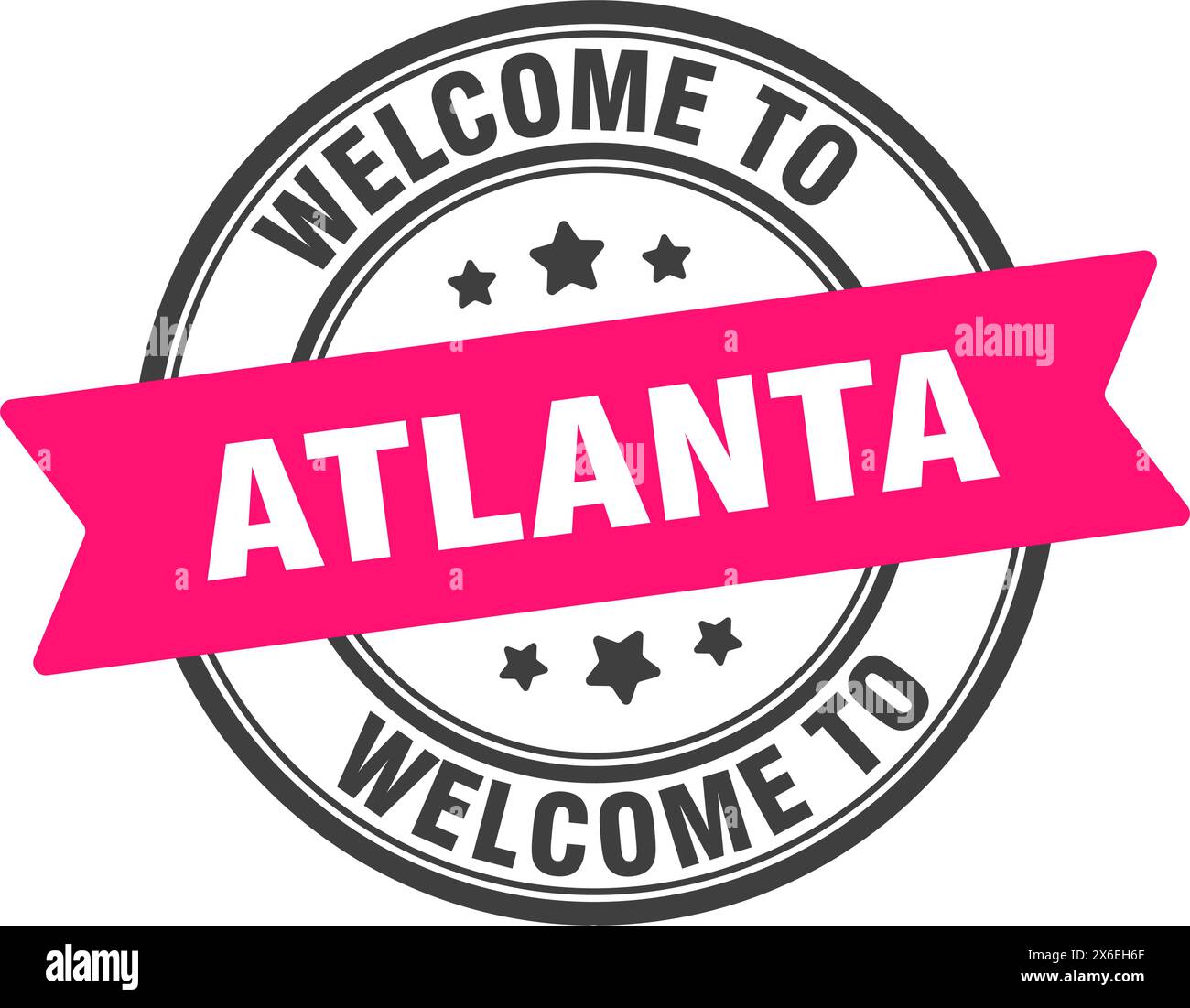 Welcome to Atlanta stamp. Atlanta round sign isolated on white ...