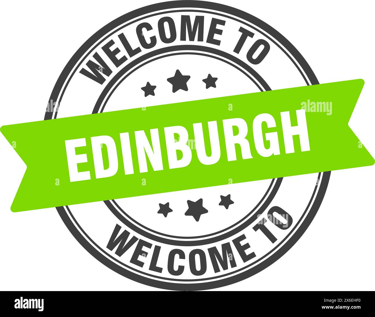 Welcome to Edinburgh stamp. Edinburgh round sign isolated on white ...