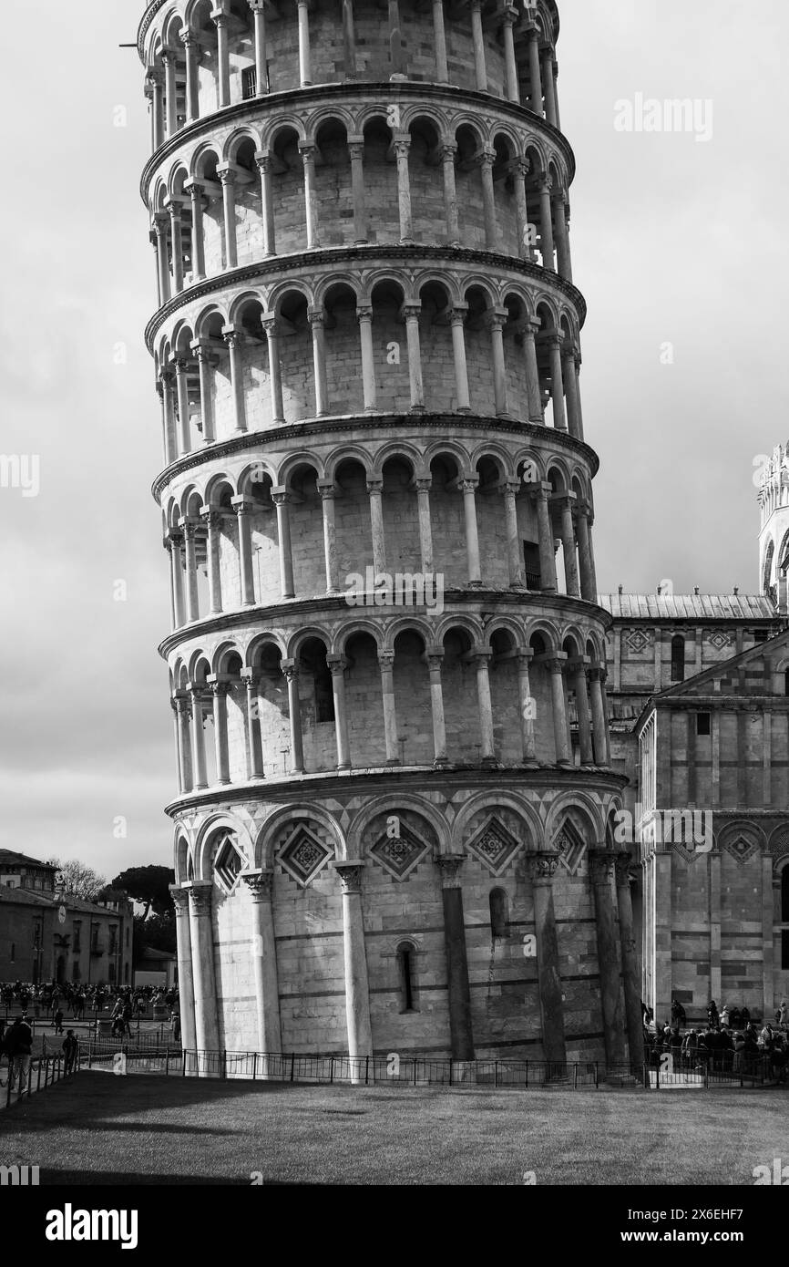Close up of the Leaning Tower of Pisa, Tuscany region, central Italy ...