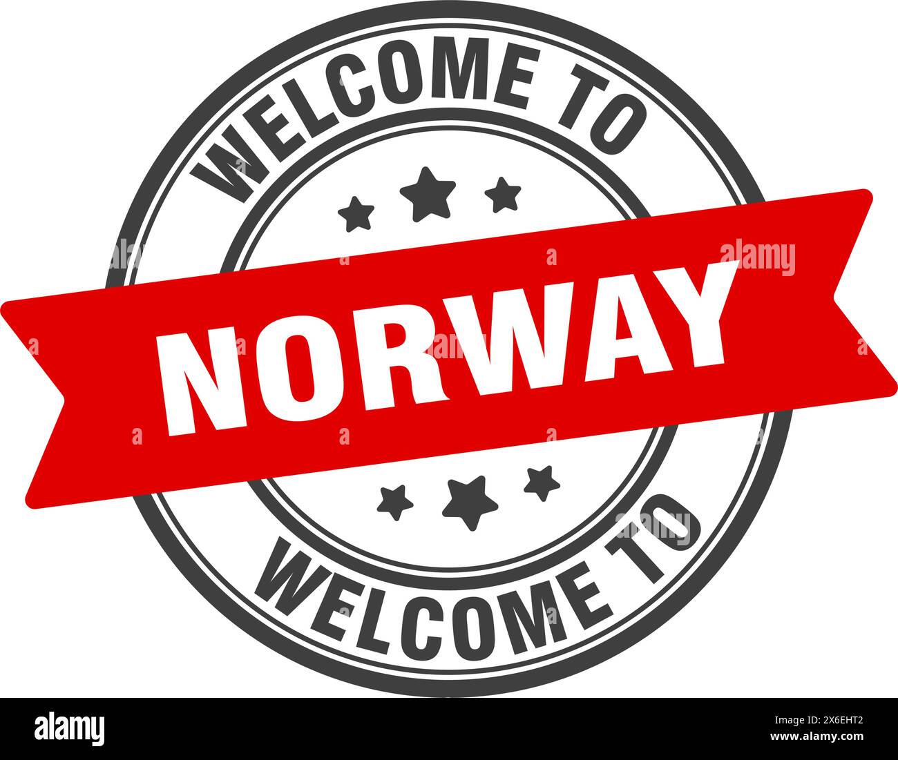 Welcome to Norway stamp. Norway round sign isolated on white background ...