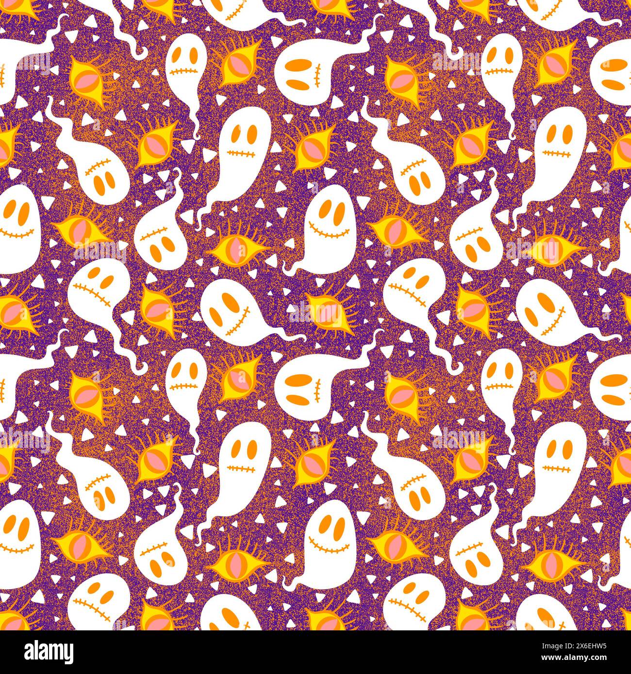 Halloween ghost seamless cartoon pattern for wrapping paper and fabrics ...
