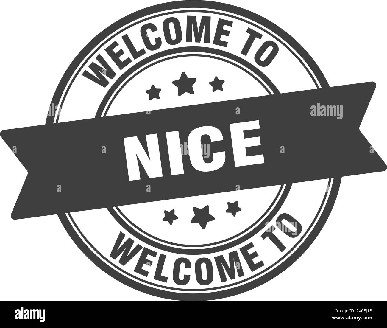 Welcome to Nice stamp. Nice round sign isolated on white background ...