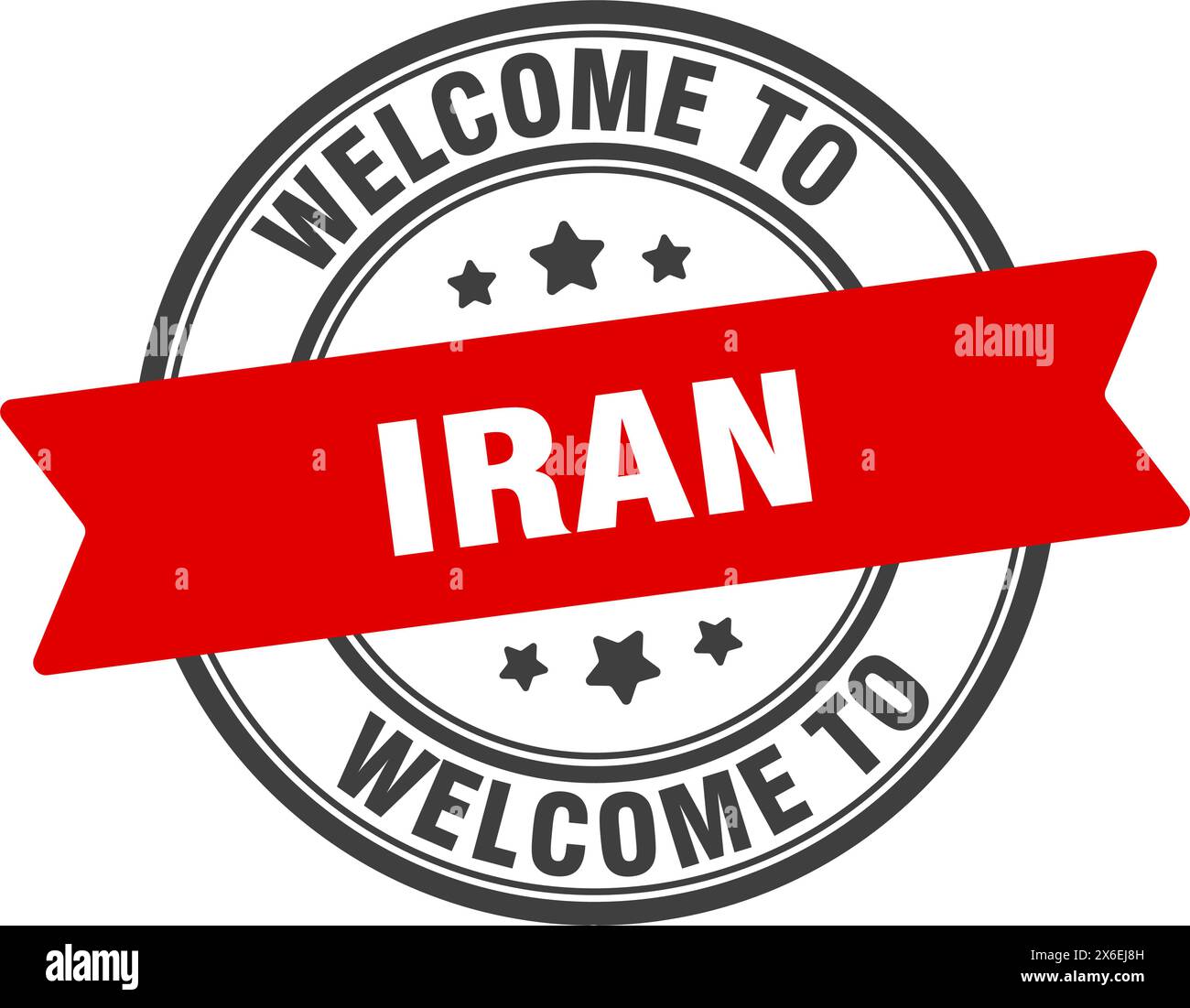 Welcome to Iran stamp. Iran round sign isolated on white background ...