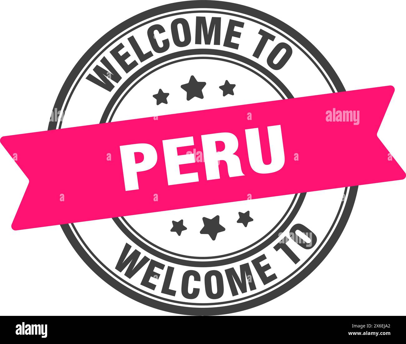 Welcome to Peru stamp. Peru round sign isolated on white background ...