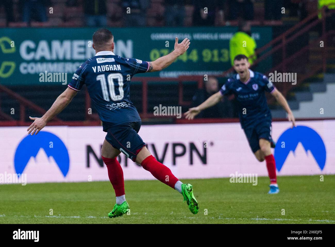 Glasgow, Scotland. 14 May 2024. Lewis Vaughan (10 - Raith Rovers ...