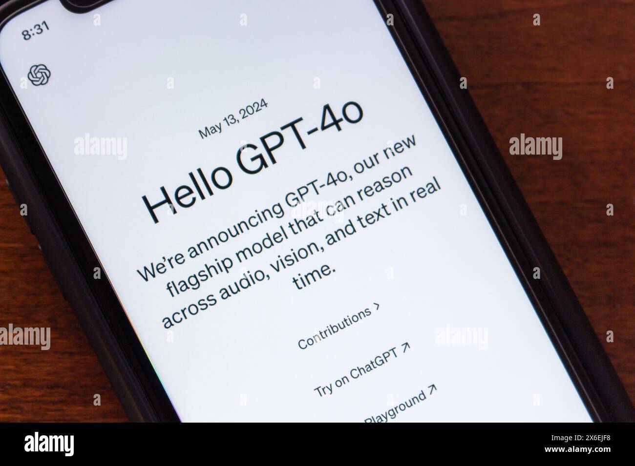 ChatGPT GPT-4o website. GPT-4o is a specialized variant of OpenAI's GPT ...