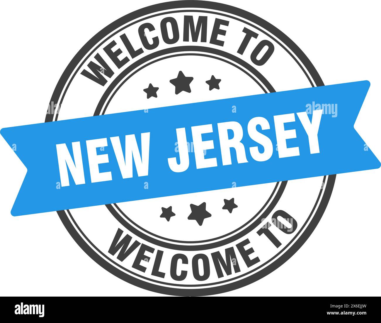 Welcome to New Jersey stamp. New Jersey round sign isolated on white ...