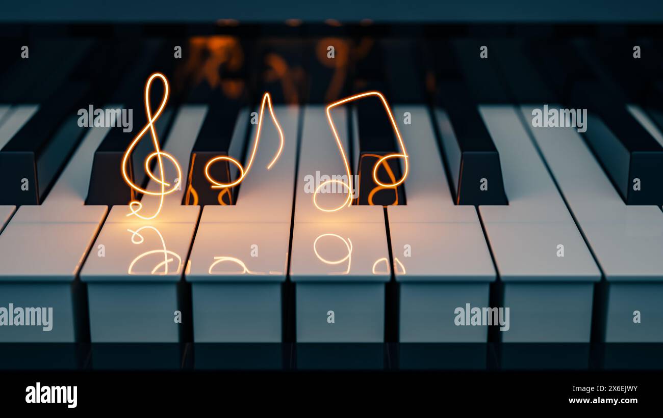 piano keyboard concepts backgrounds. 3d rendering Stock Photo - Alamy