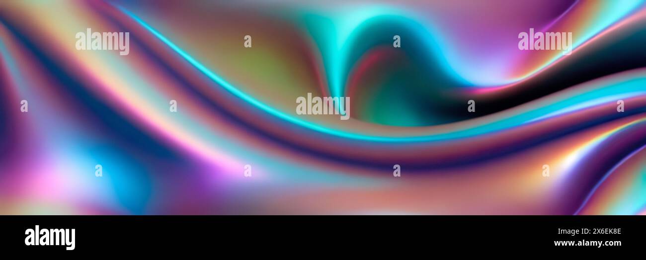 Wavy holographic iridescent texture, synthwave, retrowave, vaporwave ...