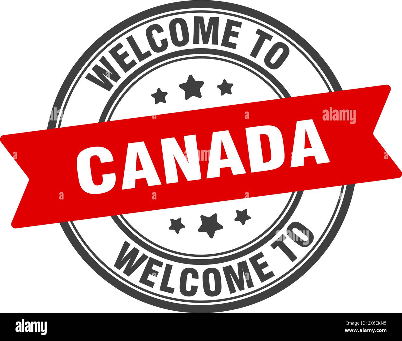 Welcome to Canada stamp. Canada round sign isolated on white background ...