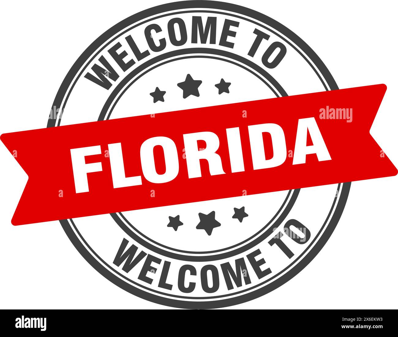 Welcome to Florida stamp. Florida round sign isolated on white ...