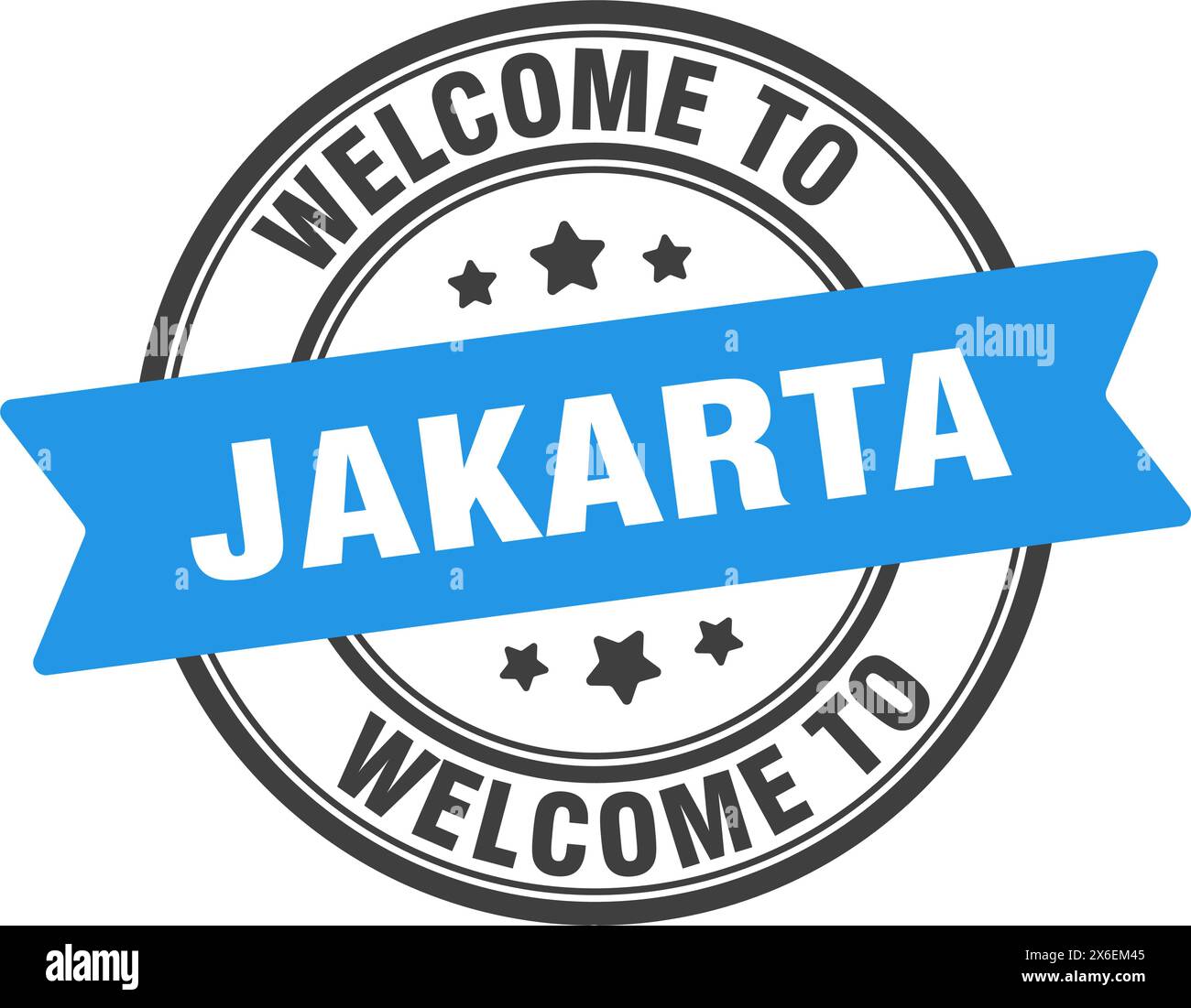 Welcome to Jakarta stamp. Jakarta round sign isolated on white ...