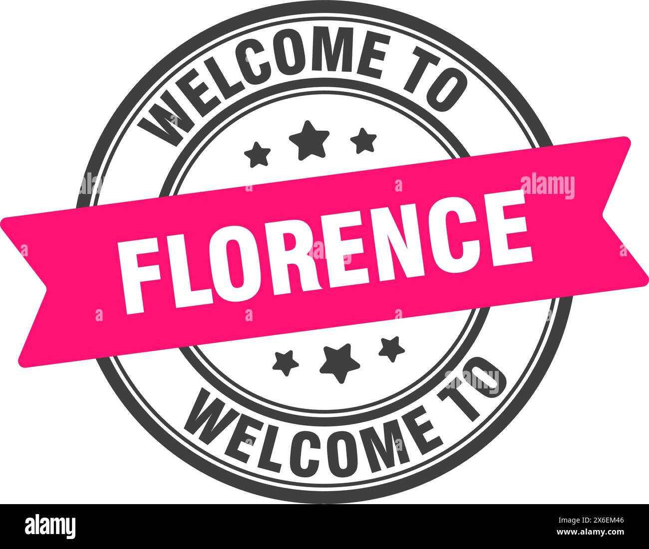 Welcome to Florence stamp. Florence round sign isolated on white ...
