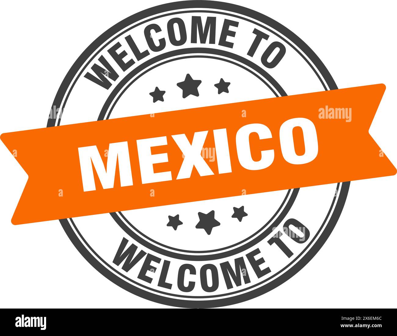 Welcome to Mexico stamp. Mexico round sign isolated on white background ...