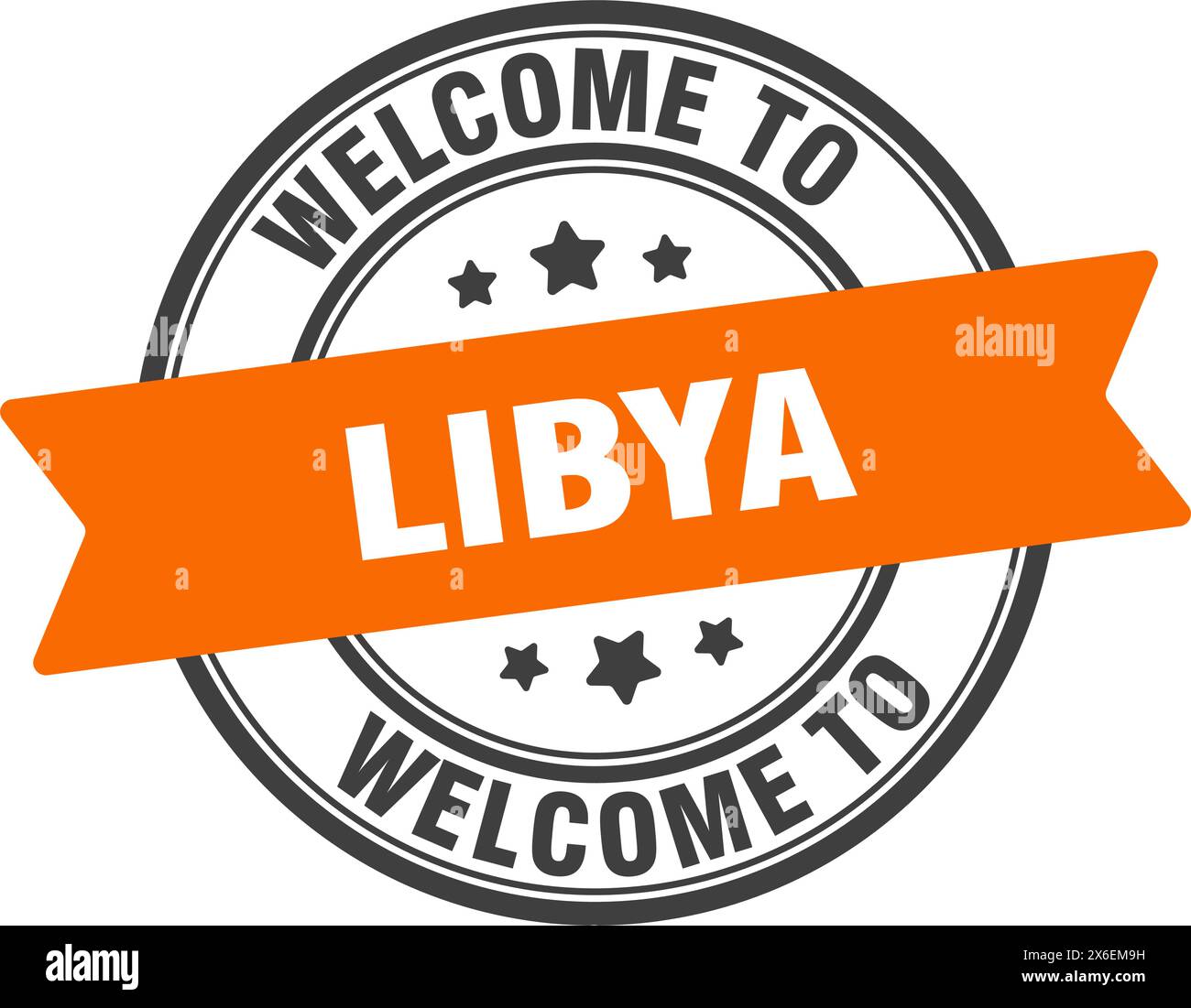Welcome to Libya stamp. Libya round sign isolated on white background ...