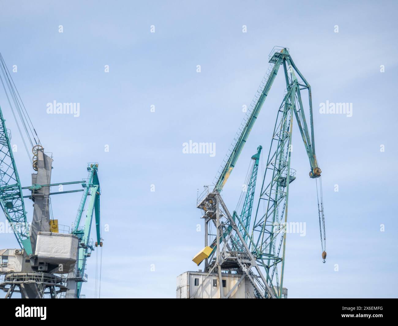 Seaport concept. crane in the seaport. Cargo port crane. Logistics ...