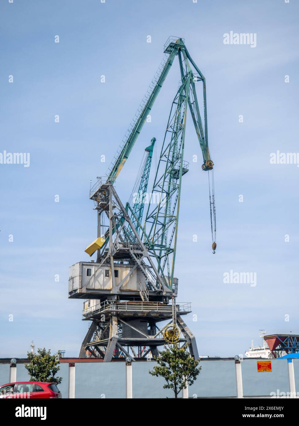 Seaport concept. crane in the seaport. Cargo port crane. Logistics ...