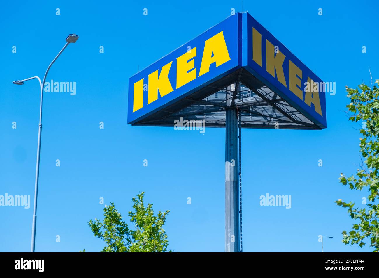 PRAGUE, CZECHIA -APRIL, 2024: IKEA mass market signboard standing in ...