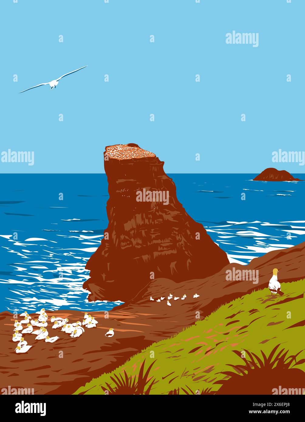 Tourist Attraction In New Zealand Stock Vector Images Alamy