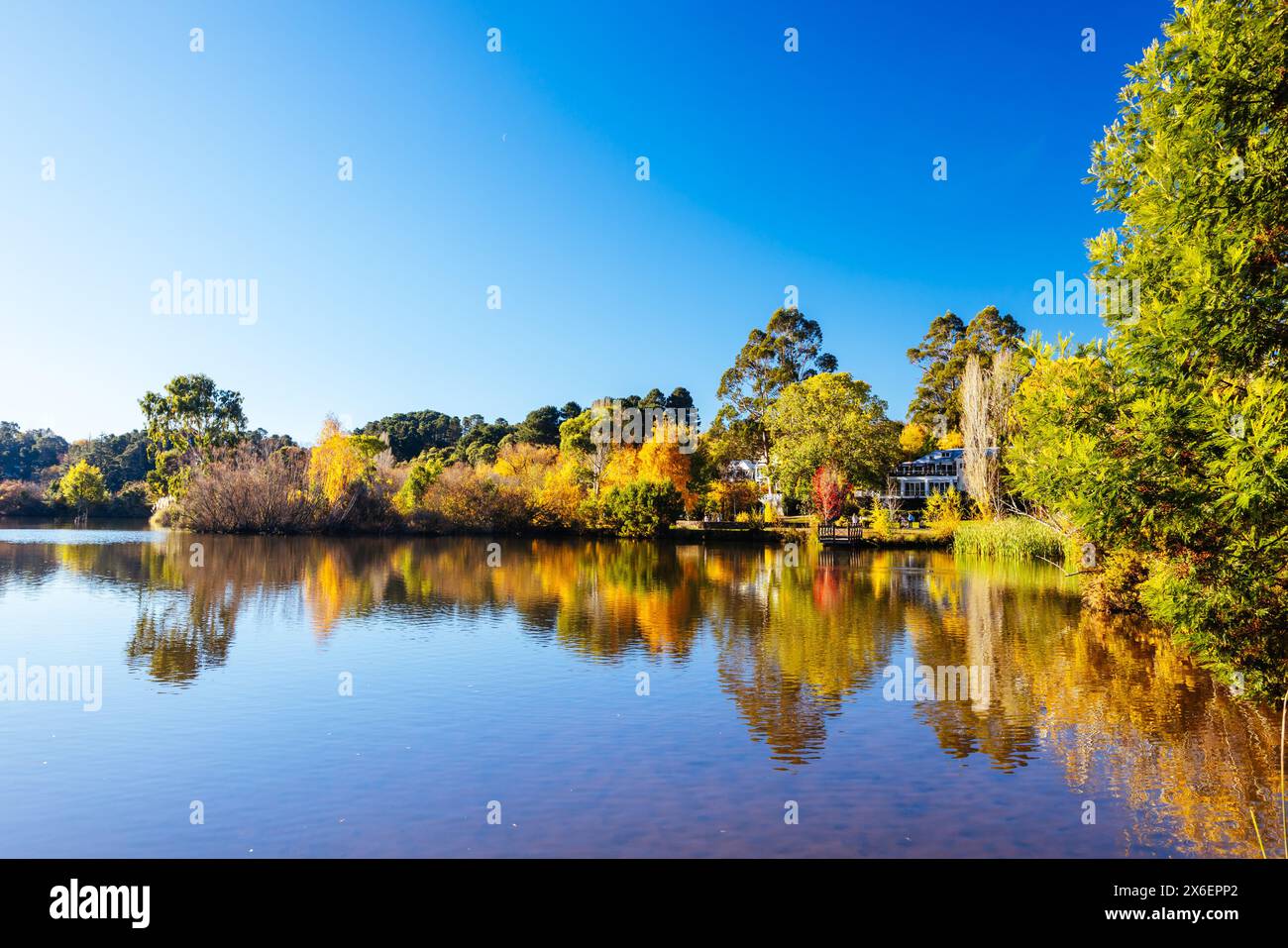 DAYLESFORD, AUSTRALIA - MAY 12 2024: Landscape around Lake Daylesford ...