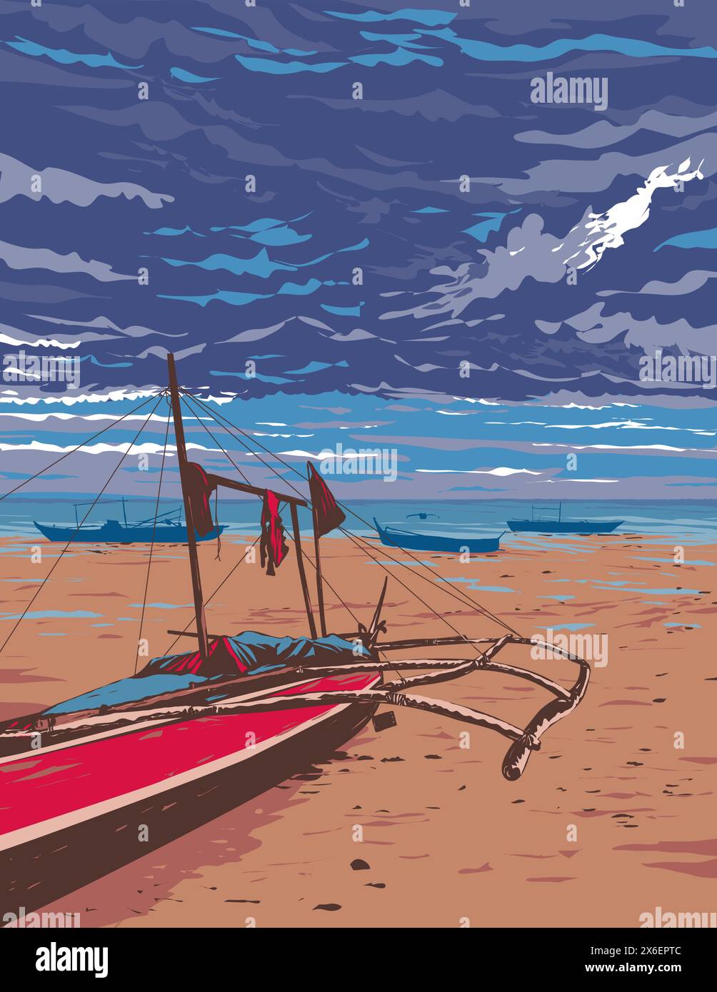 Voyaging canoe illustration Stock Vector Images - Alamy