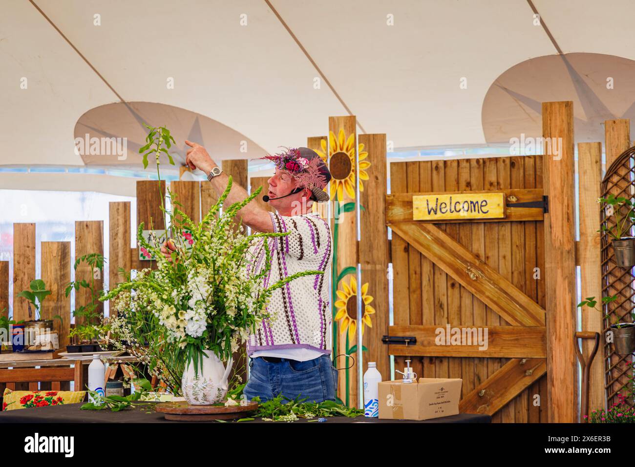 Celebrity florist and floral designer Jonathan Moseley giving a flower ...