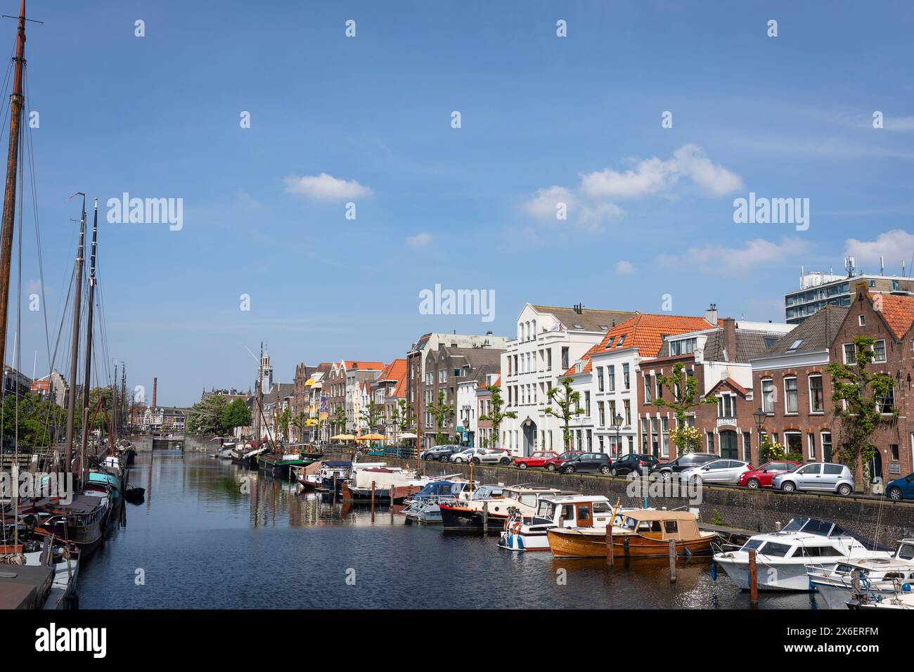 View on the marina of Delfshaven, an old part of the city of Rotterdam ...