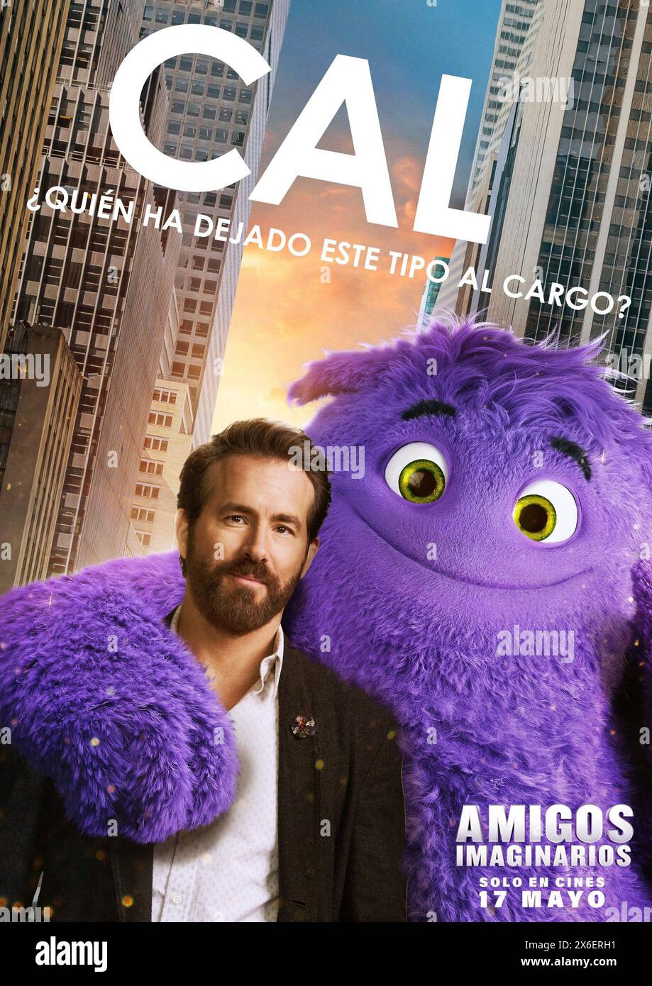 IF, Spanish language poster, from left: Ryan Reynolds, Blue (voice ...