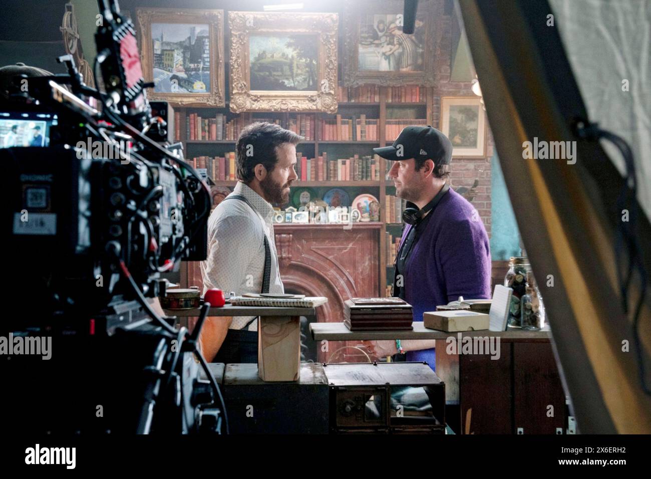 IF, from left: Ryan Reynolds, director John Krasinski, on set, 2024. ph ...