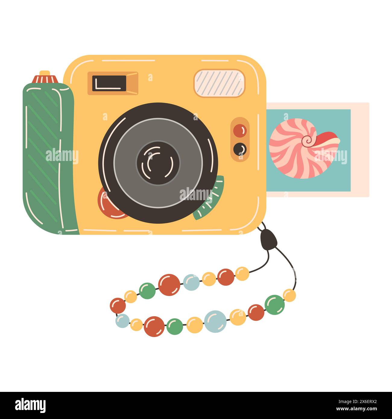 Instant camera device with photo. Photography camera Hand drawn trendy ...