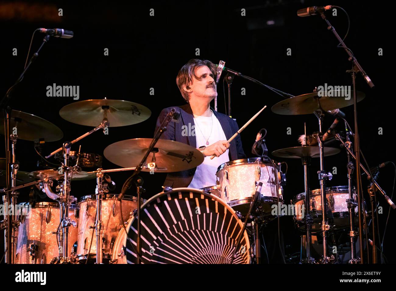 Manchester, England, 14th May, 2024. Alex Reeves of Elbow playing Co-op ...