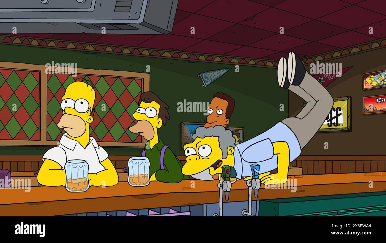 THE SIMPSONS, from left: Homer Simpson (voice: Dan Castellaneta), Lenny ...
