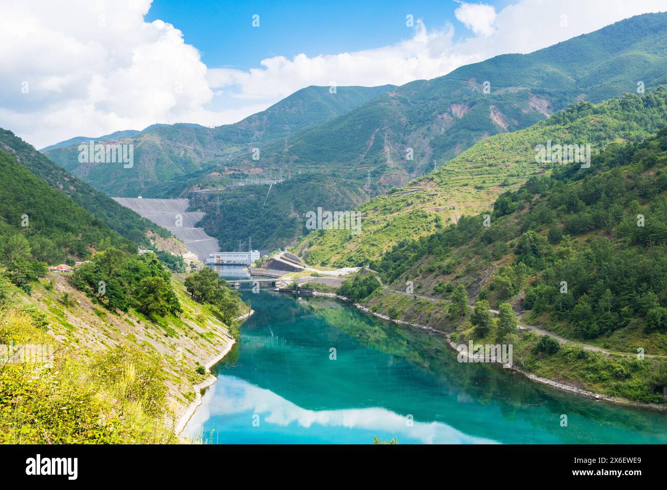 Fierza Hydroelectric Power Station in north Albanian countryside Stock ...