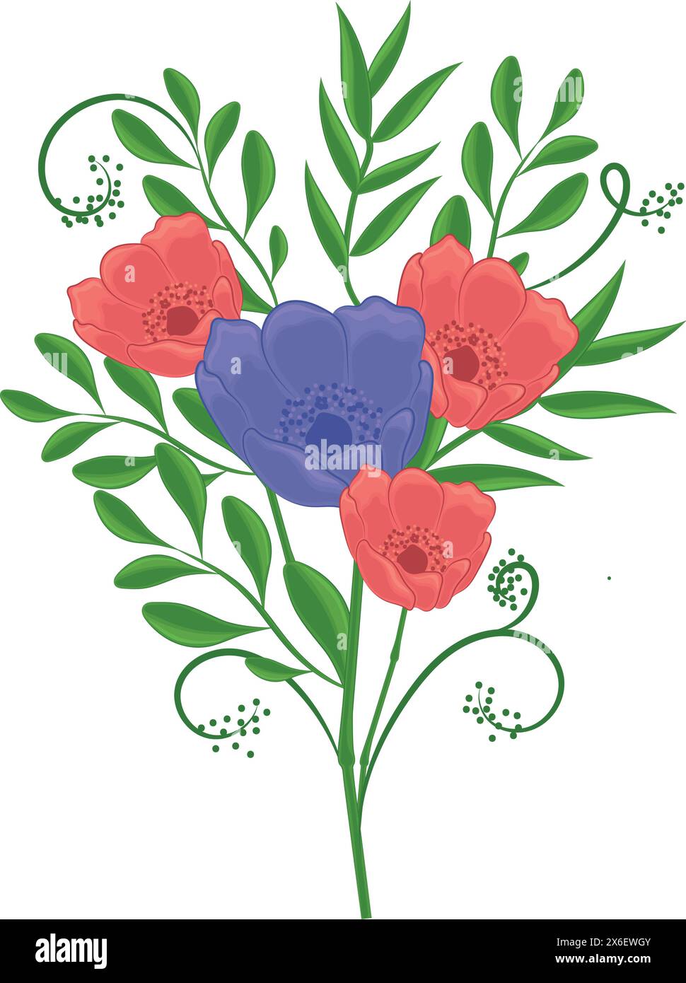 Realistic detailed flowers bouquet Vector Stock Vector Image & Art - Alamy
