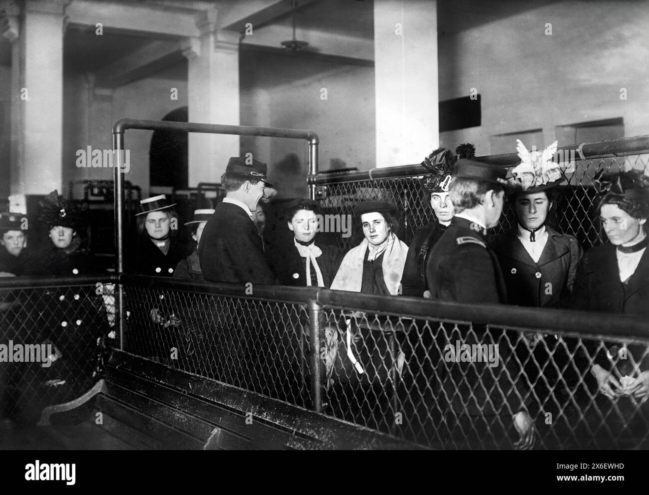 Group of arriving immigrants, Ellis Island, New York City, New York ...
