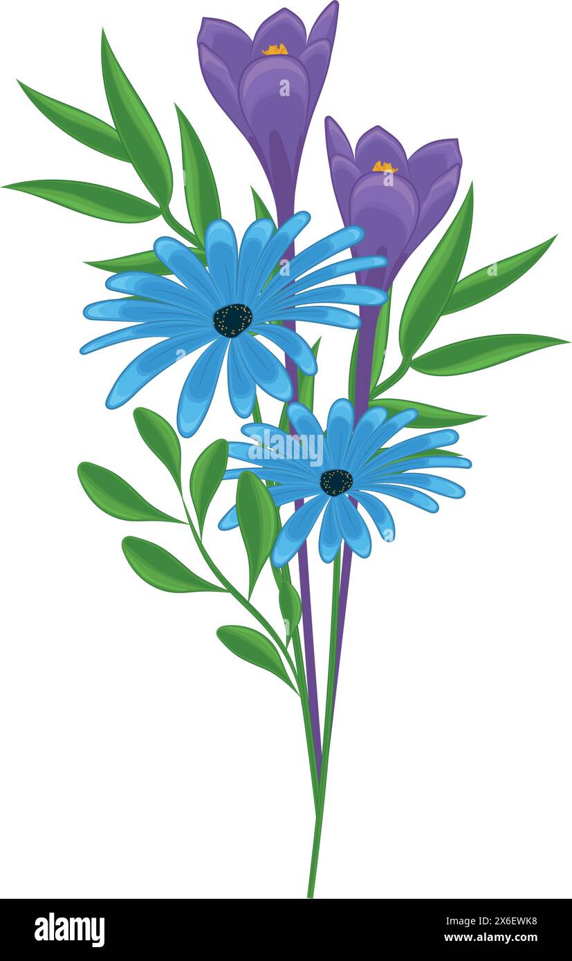 Realistic detailed daisy flowers bouquet Vector Stock Vector Image ...