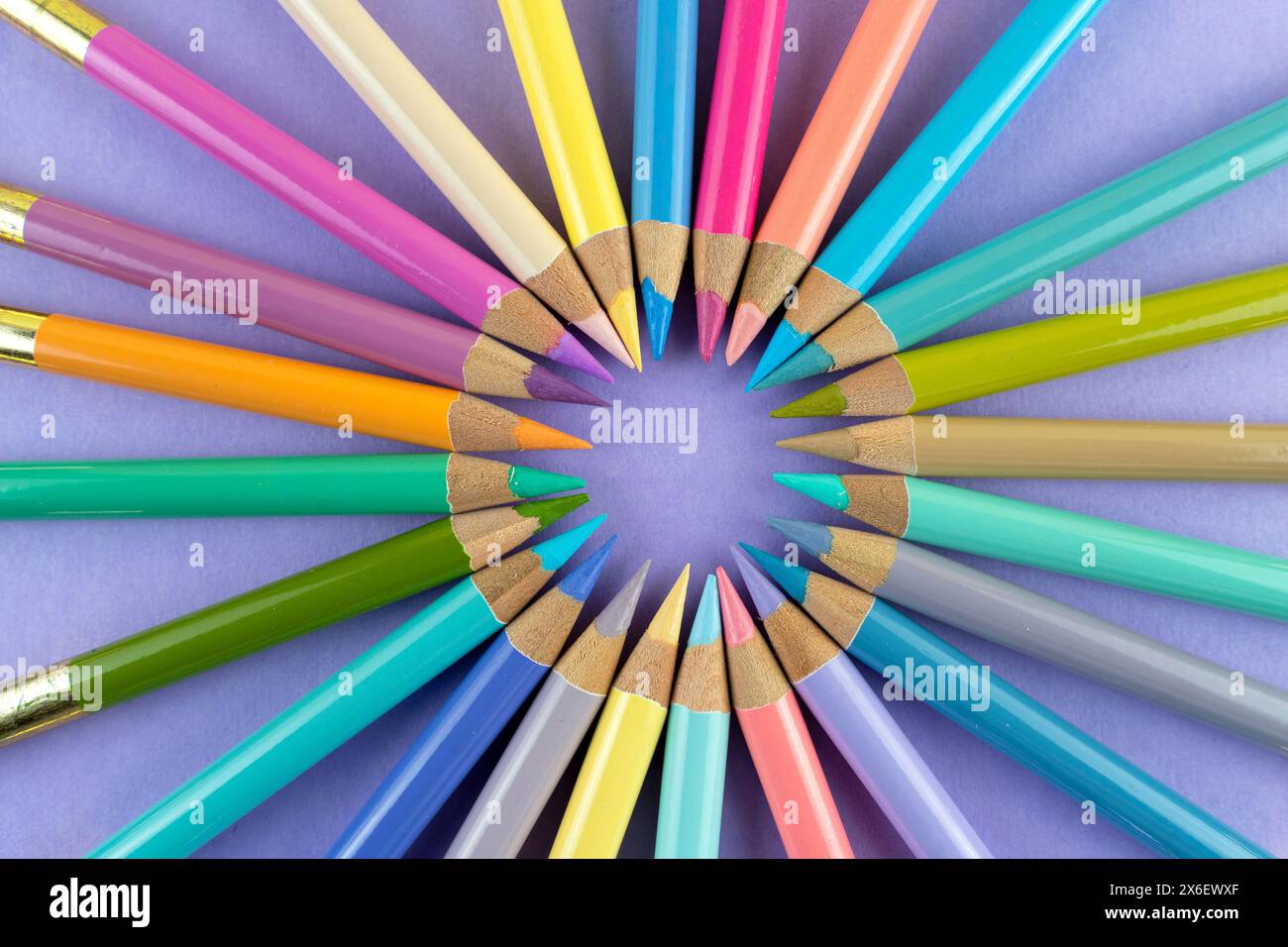 Overhead view crayons arranged on hi-res stock photography and images ...